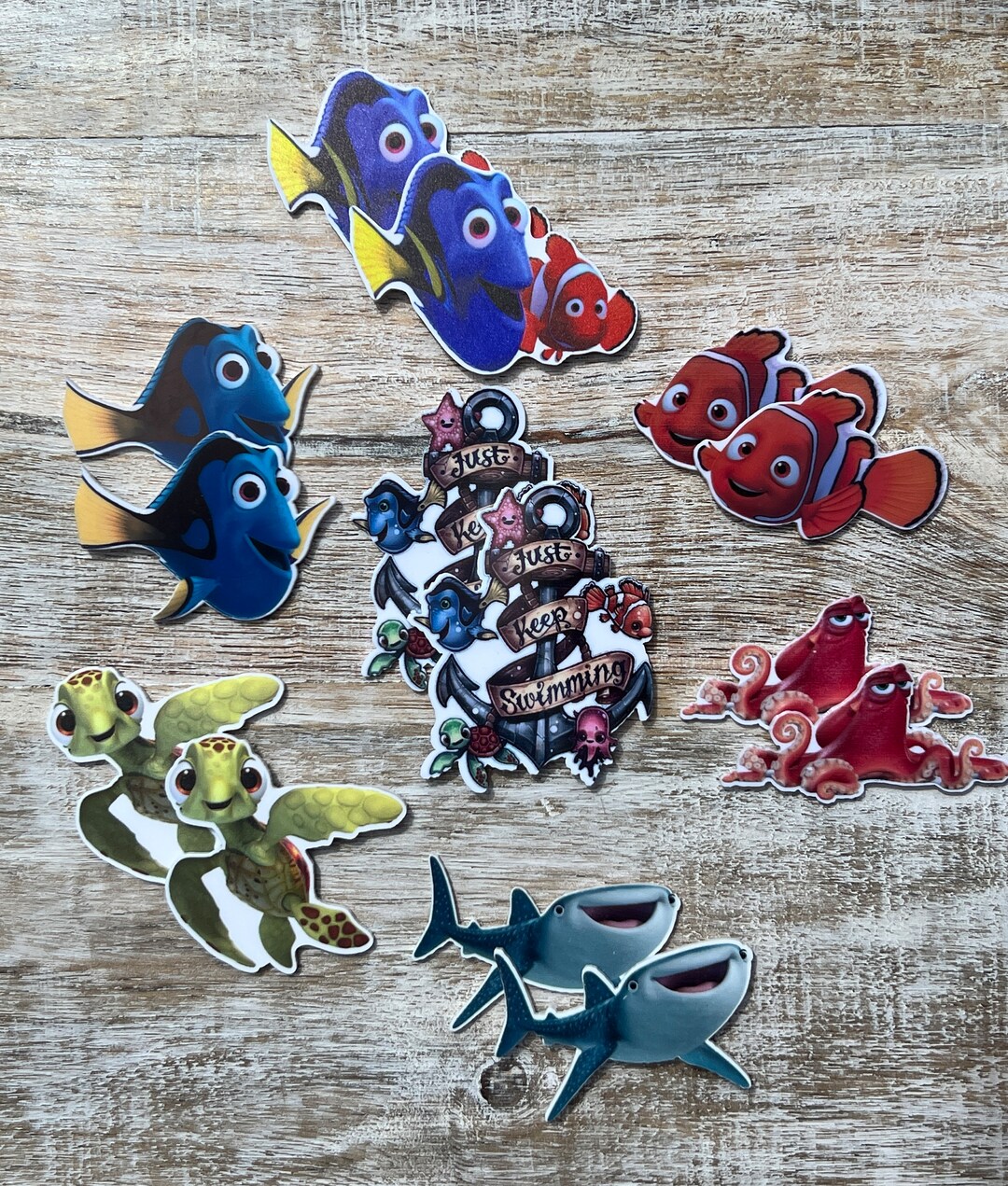 Finding Nemo Flat Back Planar Resin Dory, Destiny, Hank, Squirt Hair ...
