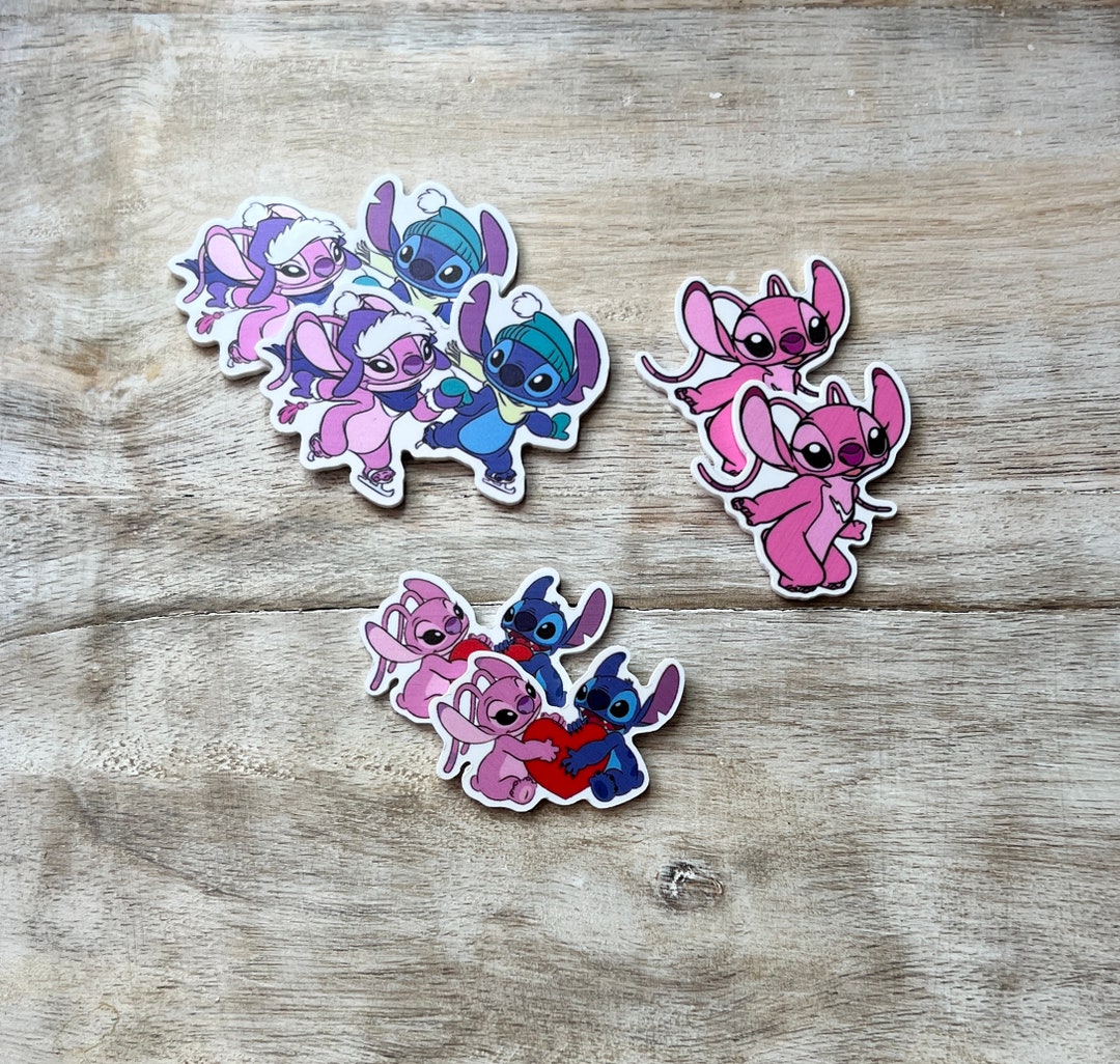 Stitch and Angel Flat Back Planar Resin | Angel, Scrump | Hair Bow ...