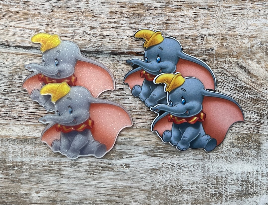 Dumbo Flat Back Planar Resin | GLITTER | Hair Bow Center, Key Ring ...