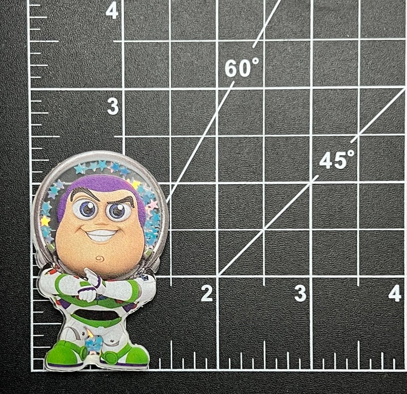 Disney Toy Story Buzz Lightyear Acrylic Shakers Hair Bow Center, Key ...