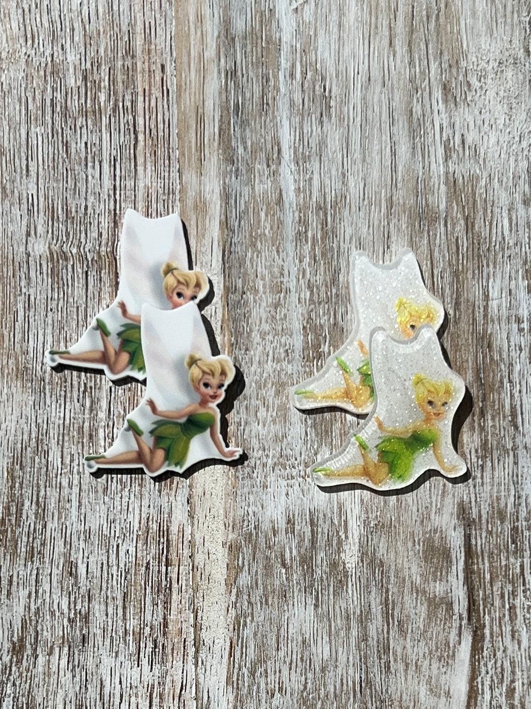 Peter Pan Flat Back Planar Resin Tinker Bell Hair Bow Center, Key Ring ...