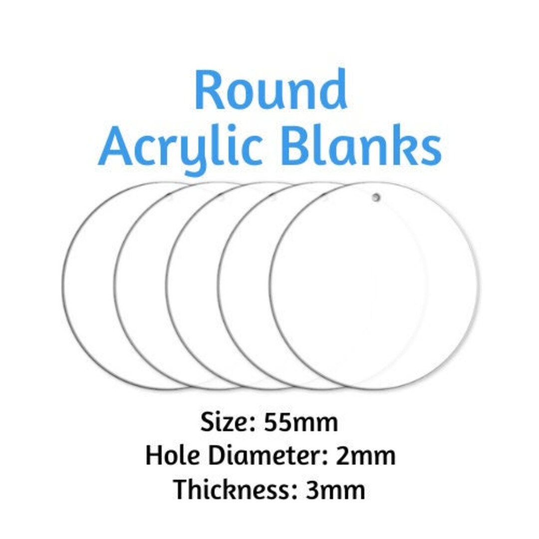 Round Acrylic Blanks 55mm for Keychains, Badge Reels, Ornaments - Etsy