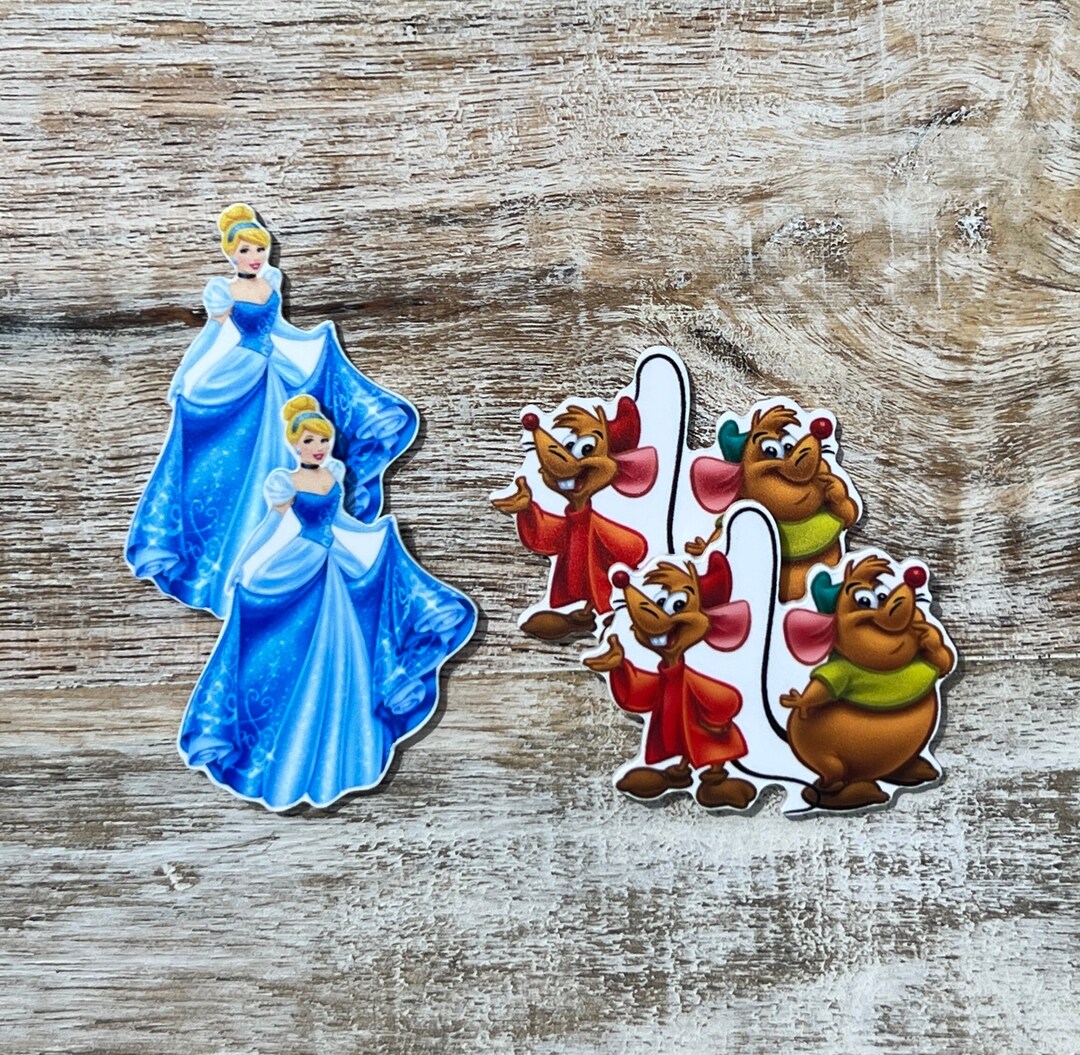 Cinderella Flat Back Planar Resin | Gus and Jaq | Hair Bow Center, Key ...