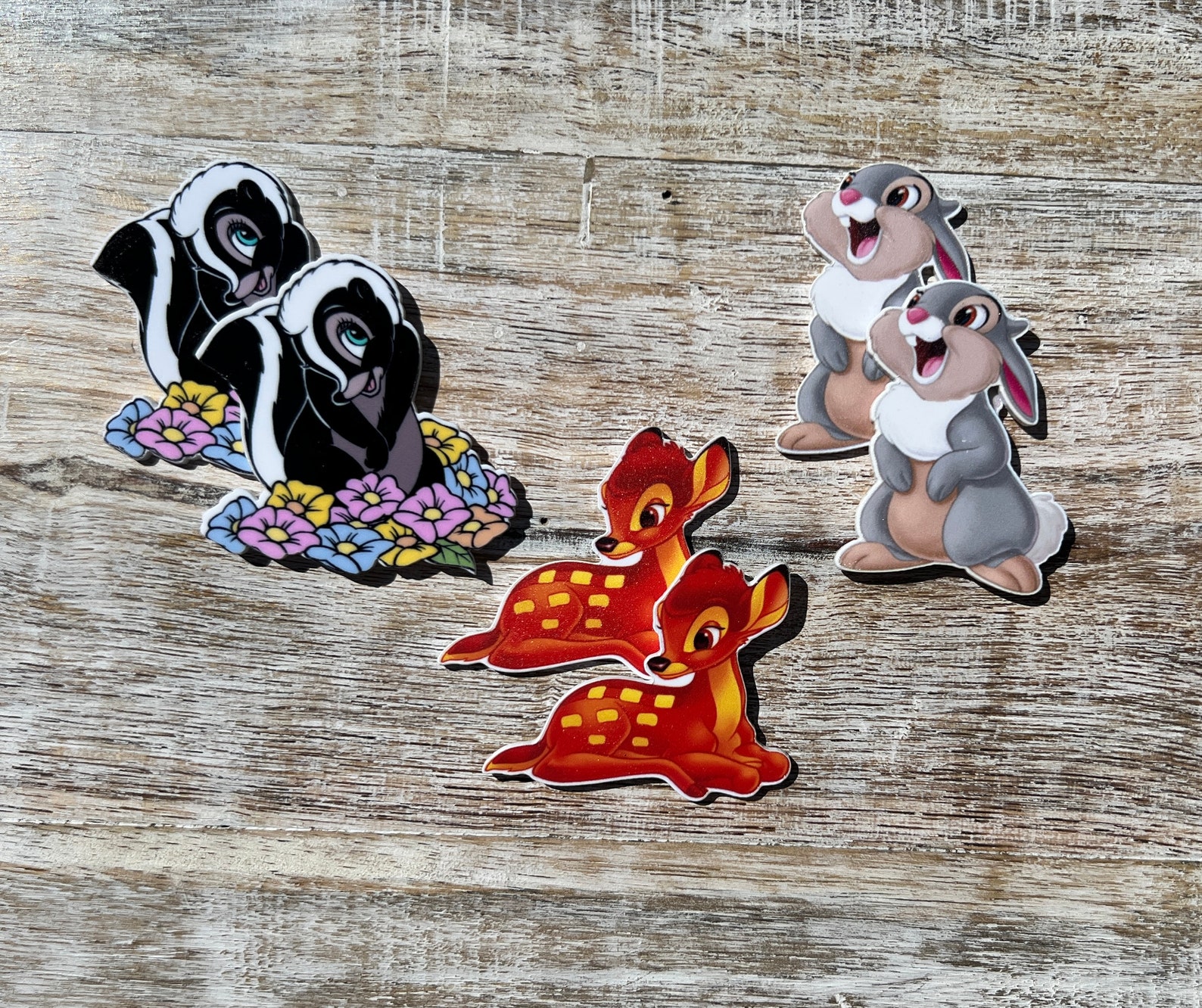 Bambi Flat Back Planar Resin | Flower, Thumper | Hair Bow Center, Key ...