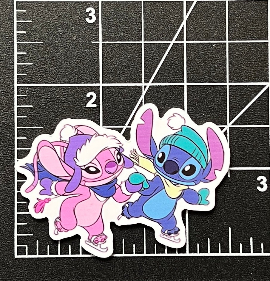 Stitch and Angel Flat Back Planar Resin Angel, Scrump Hair Bow Center ...