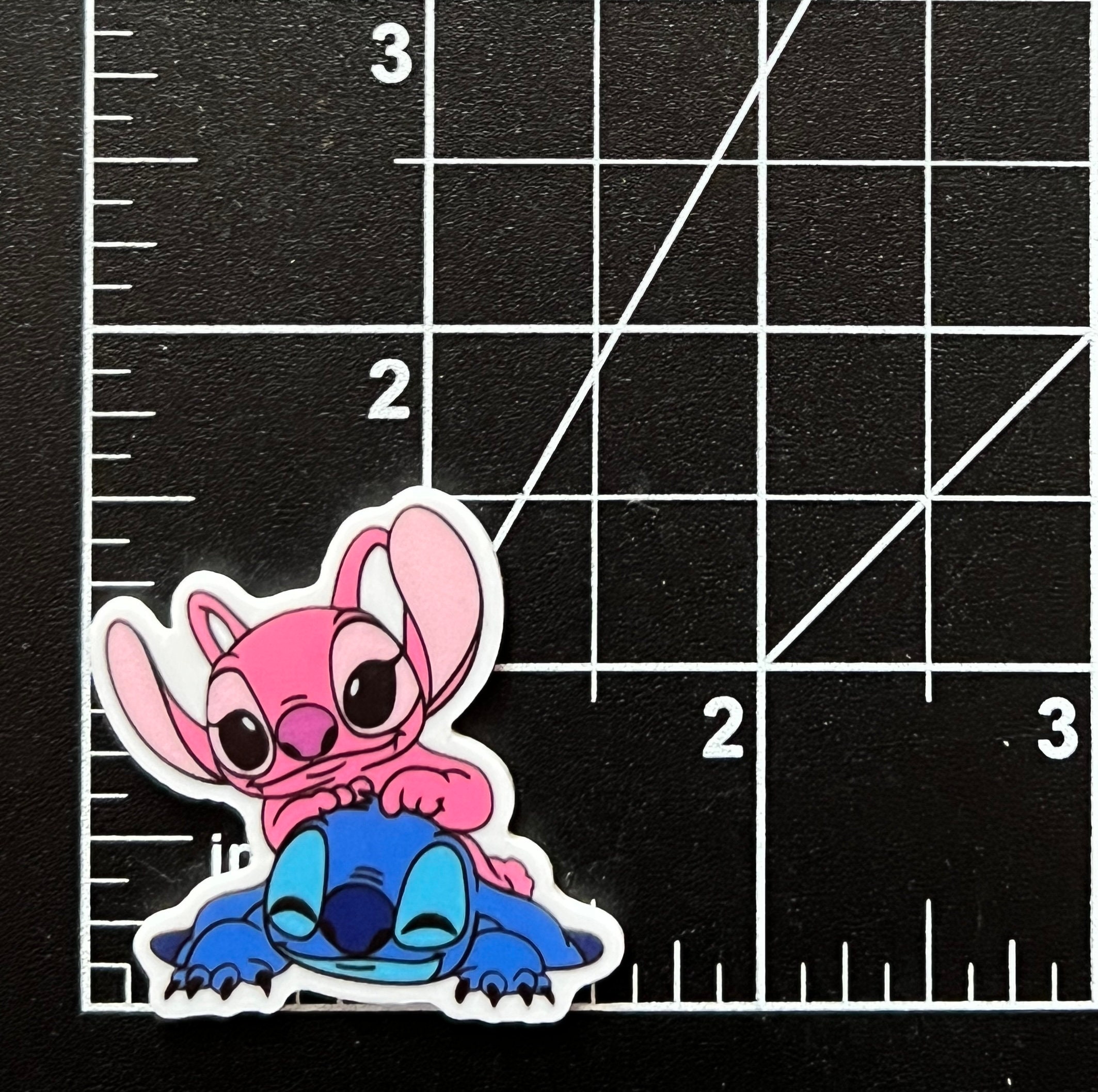 Stitch and Angel Flat Back Planar Resin Angel, Scrump Hair Bow Center ...