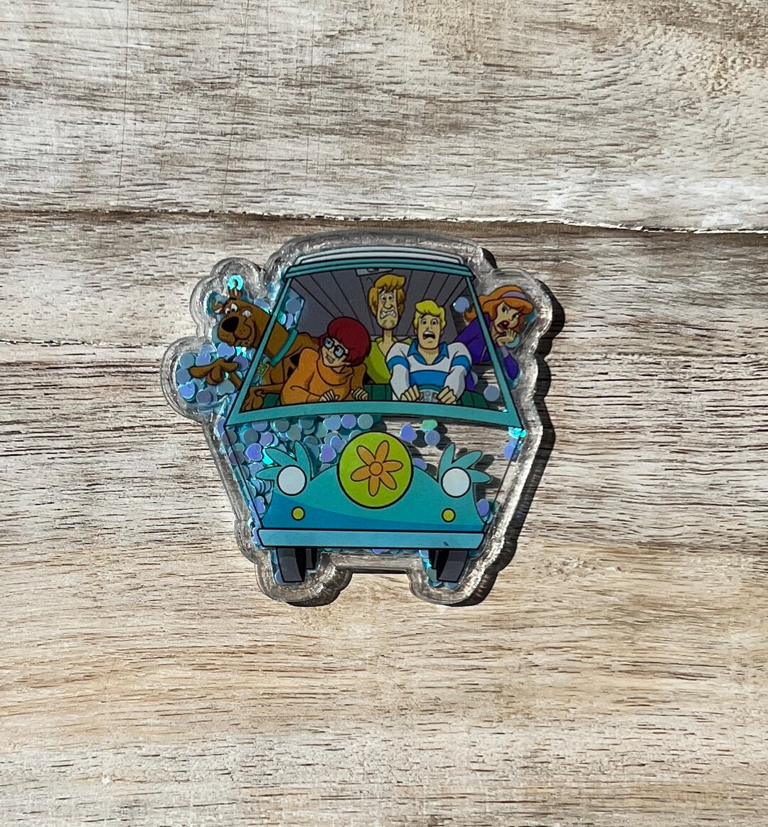 Scooby Doo Mystery Machine Acrylic Shakers Hair Bow Center, Key Ring ...