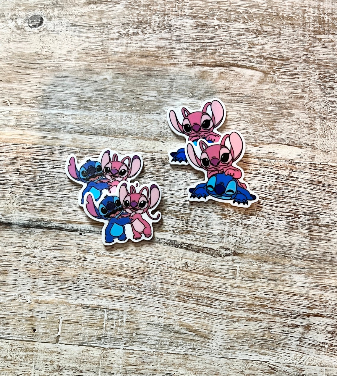 Stitch and Angel Flat Back Planar Resin Angel, Scrump Hair Bow Center ...