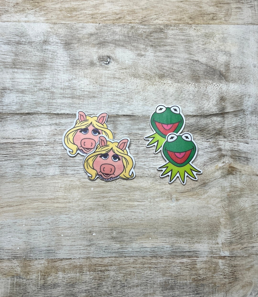 Kermit and Miss Piggy Flat Back Resin | Hair Bow Center, Key Ring ...