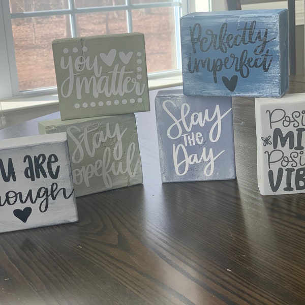 Wood Block Sayings - Etsy