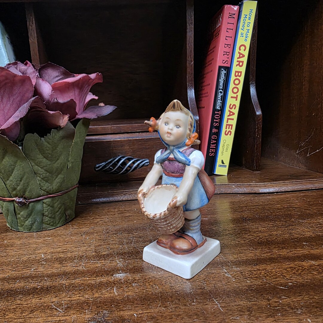 Vintage W Germany Porcelain Girl Figurine With Basket | Hummel Goebel ...