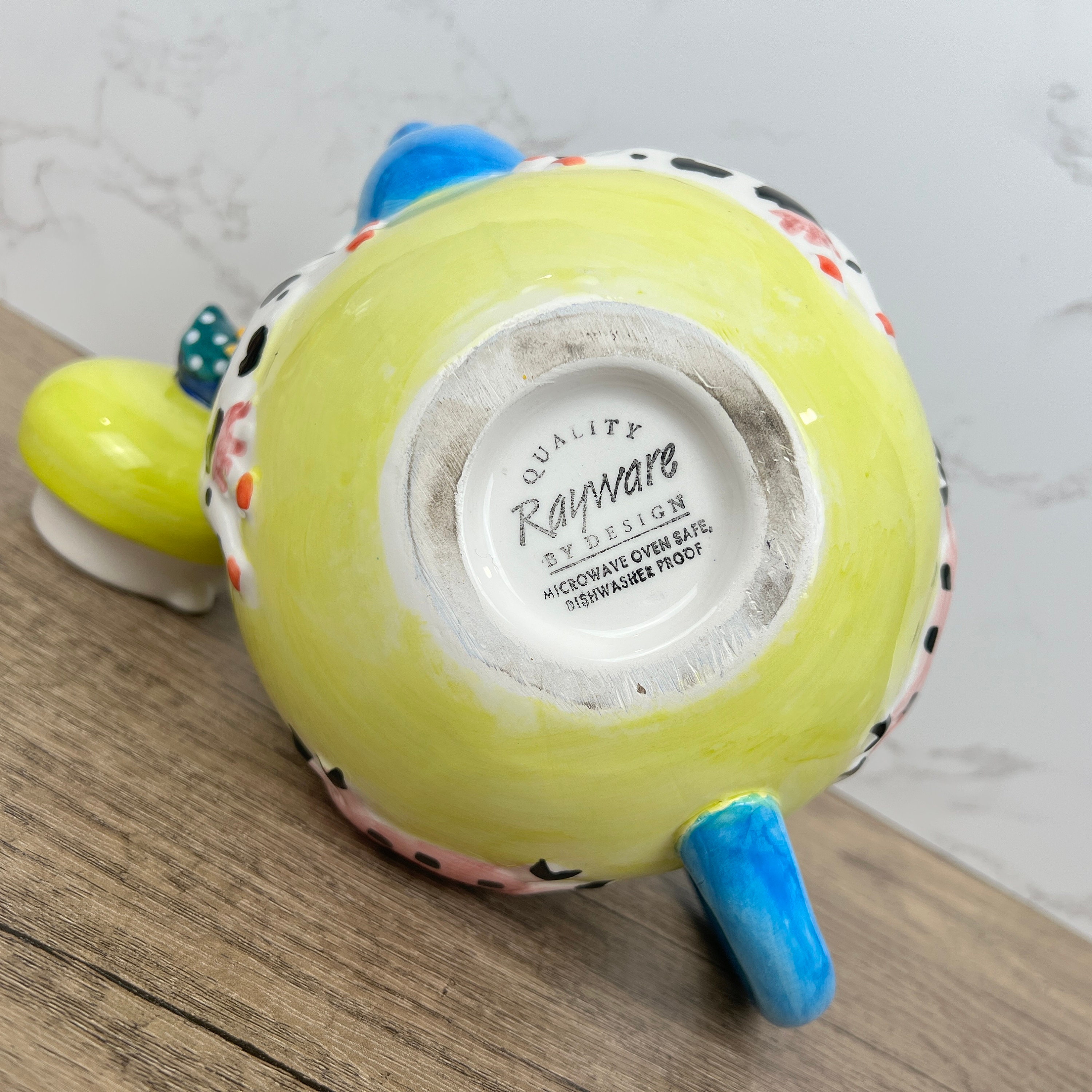 Vintage Colourful Porcelain Tea Pot, Animal Decorated Teapot, Rayware ...