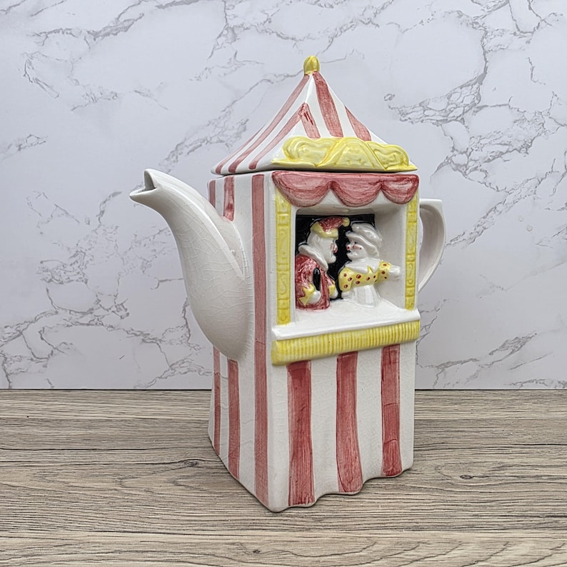 Vintage Swineside Ceramics Circus Tent Ceramic Teapot With Lid Carnival ...