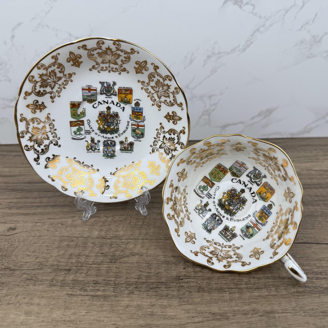 Vintage Paragon Canada Coat of Arms Emblems, Provincial Teacup and ...