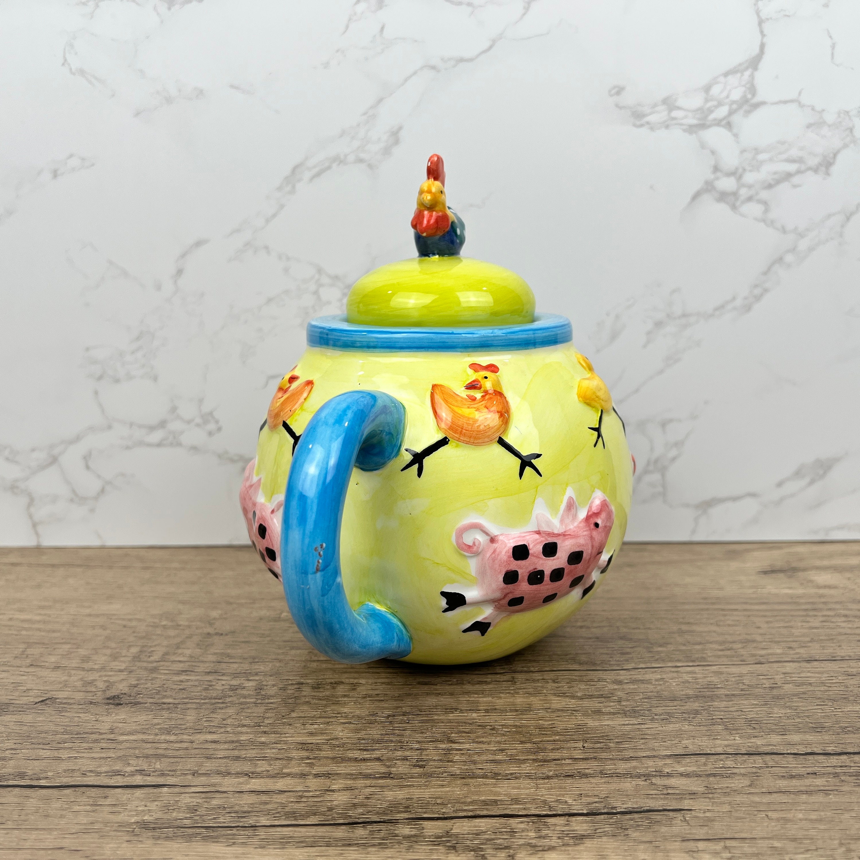 Vintage Colourful Porcelain Tea Pot, Animal Decorated Teapot, Rayware ...