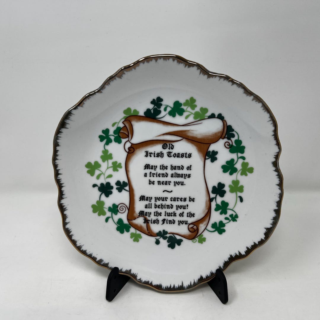 OLD IRISH TOASTS, Vintage Porcelain Wall Art Plate, Irish Blessing ...