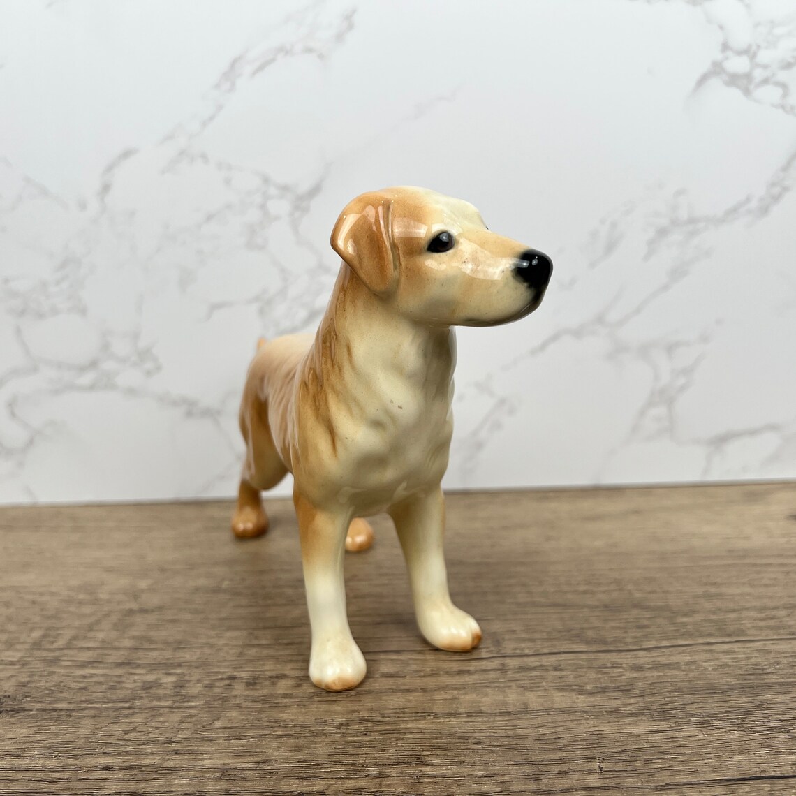 Vintage Porcelain Ceramic Male Golden Labrador Retriever Dog Ornament ...