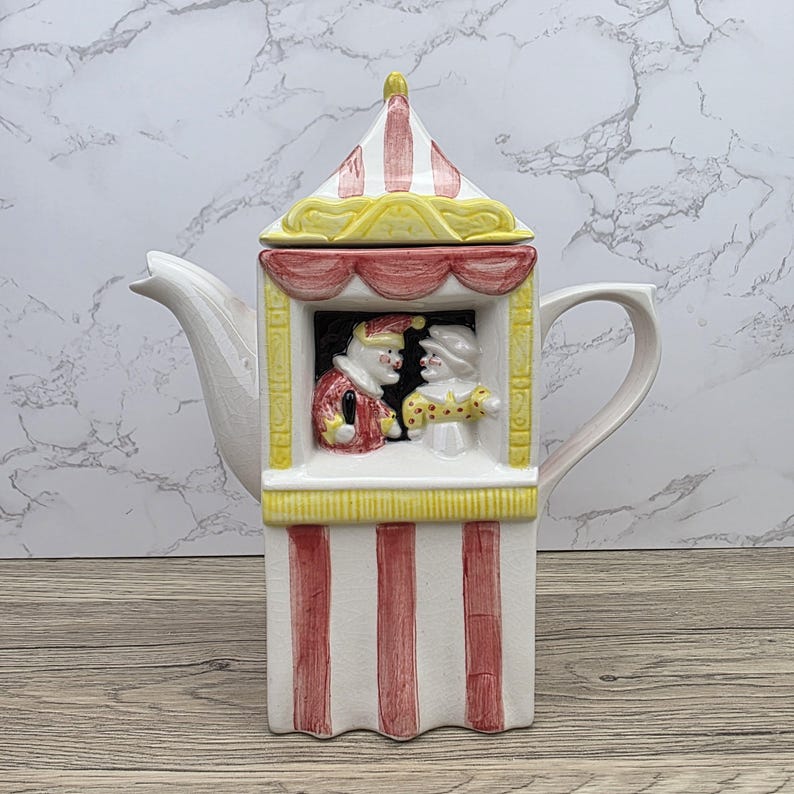 Vintage Swineside Ceramics Circus Tent Ceramic Teapot With Lid Carnival ...