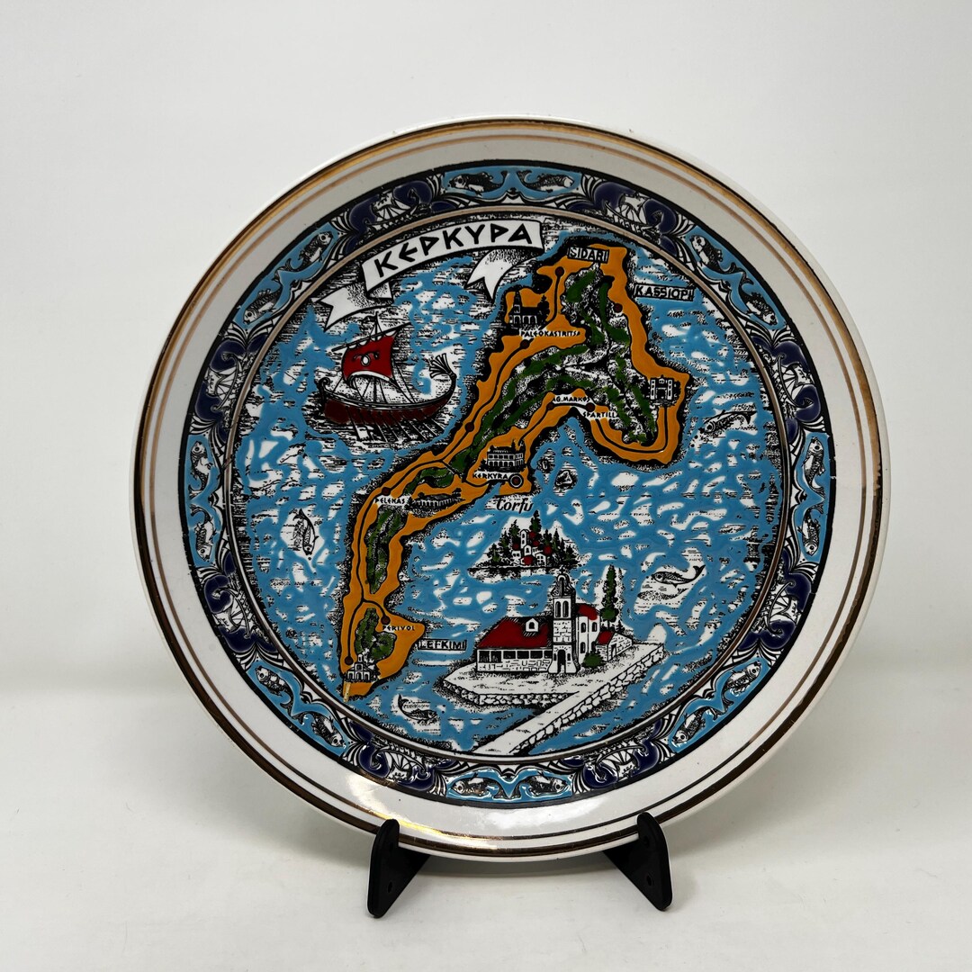Hand Made in Greece Collectors Plate, Greek Island Collectible Plates ...