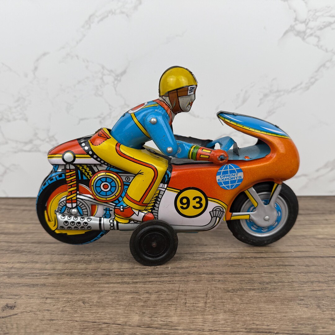 1970s Orient Exports Friction Powered Tin Motorcycle, Working Vintage ...