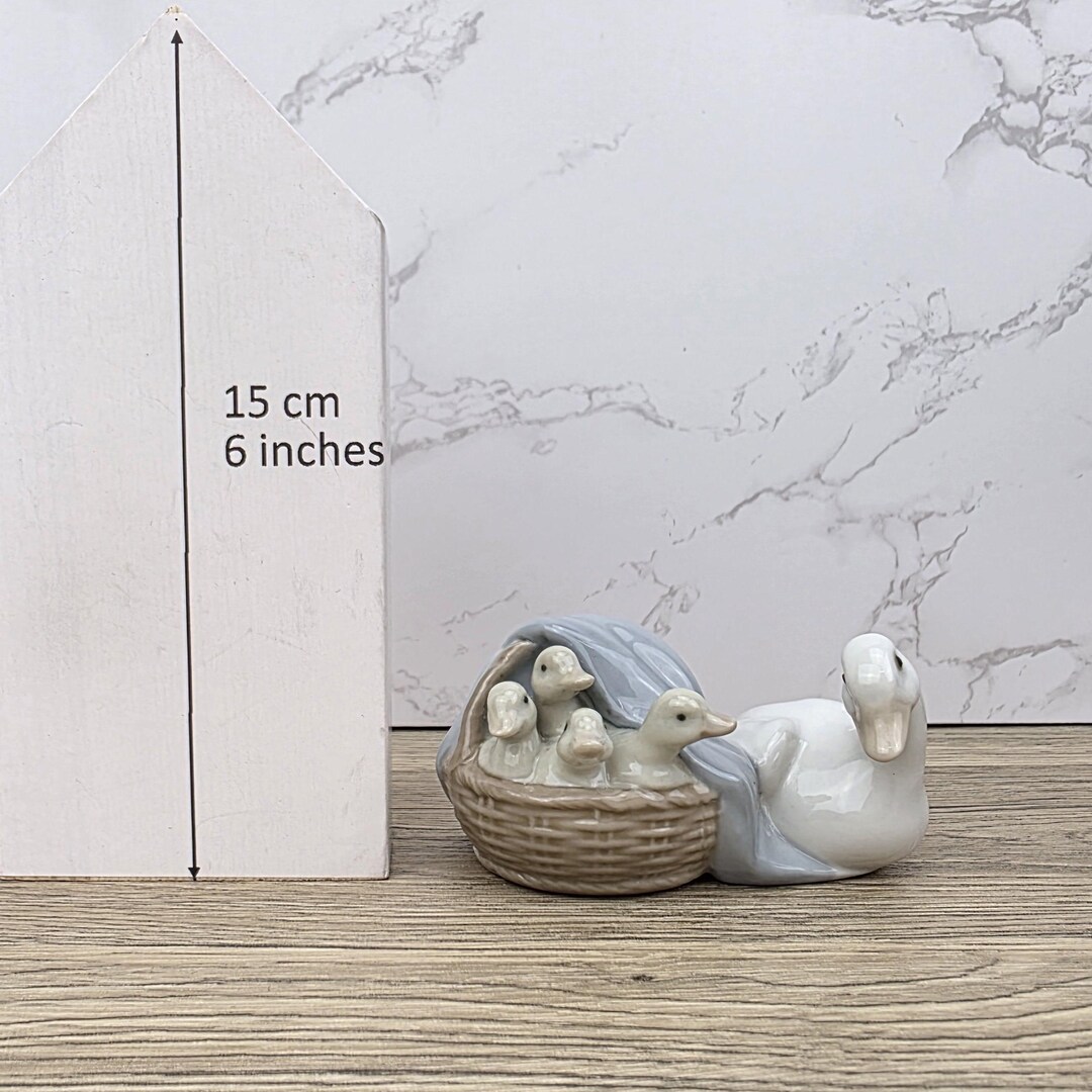 Lladro Porcelain Duck Figurine: Mother and Ducklings, Vintage Spanish ...