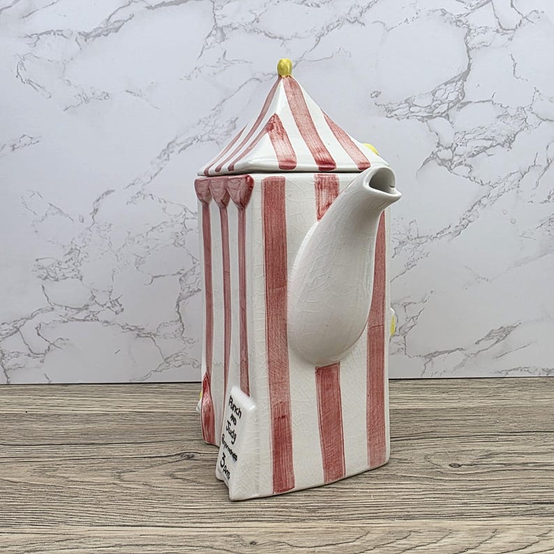 Vintage Swineside Ceramics Circus Tent Ceramic Teapot With Lid Carnival ...