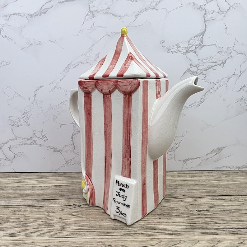 Vintage Swineside Ceramics Circus Tent Ceramic Teapot With Lid Carnival ...