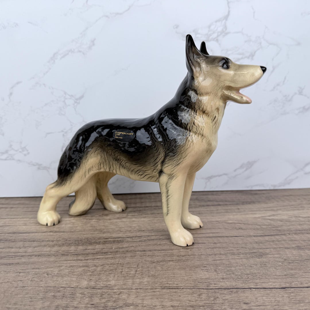 Vintage Coopercraft German Shepherd Dog Alsatian Figurine Statue, Gun ...