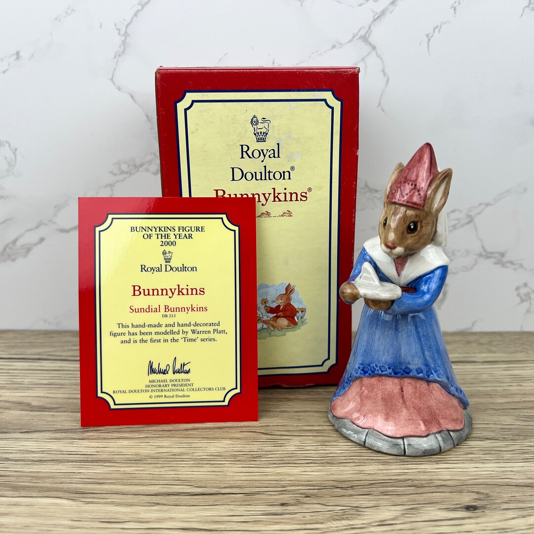 BOXED Royal Doulton, Vintage Sundial Bunnykins, DB213, Bunnykins of the ...