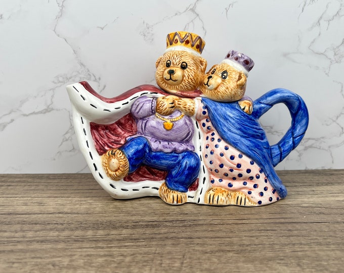 Novelty Teapot, King and Queen Teddy Bear Teapot, Unusual Vintage ...