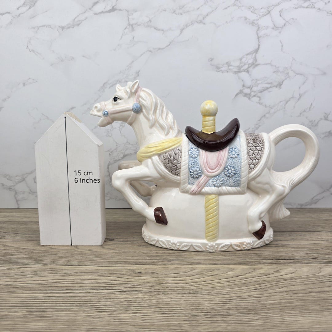 Novelty Carousel Horse Teapot | Vintage Decorative Fairground Horse Art ...