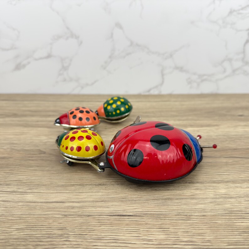 Vintage Tinplate Ladybug Family Parade Windup Toy, Collectible With Box ...