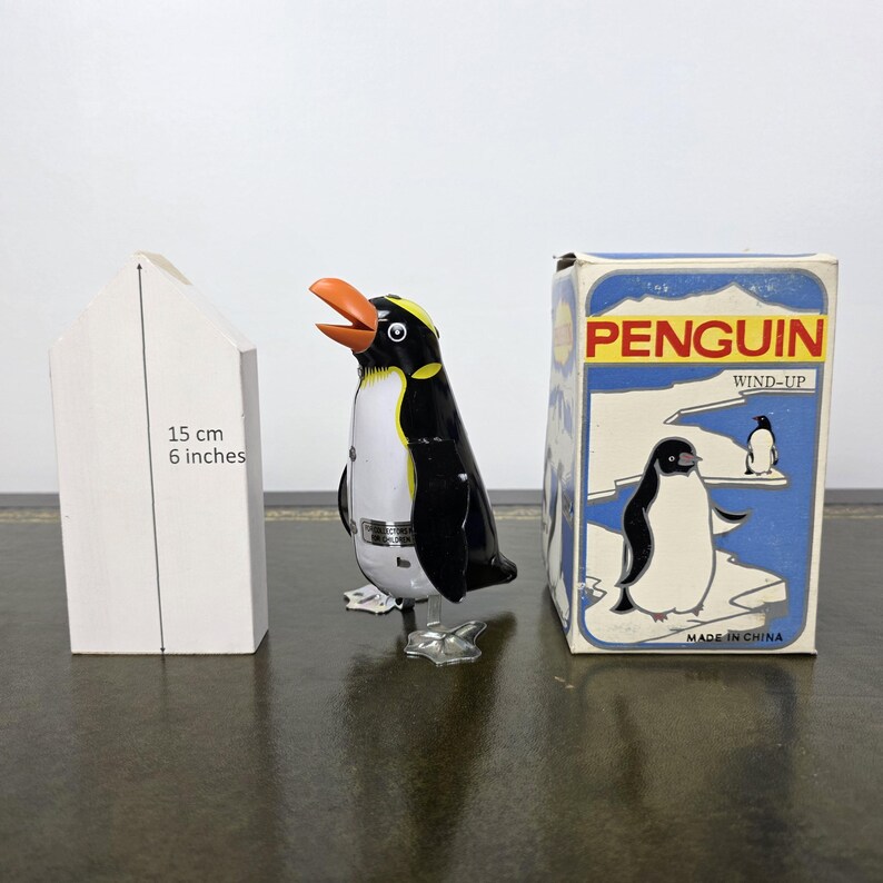 Vintage Wind up Penguin Tin Toy | Boxed Collectable Display Piece ...