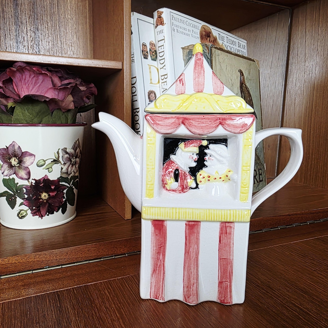Vintage Swineside Ceramics Circus Tent Ceramic Teapot With Lid Carnival ...