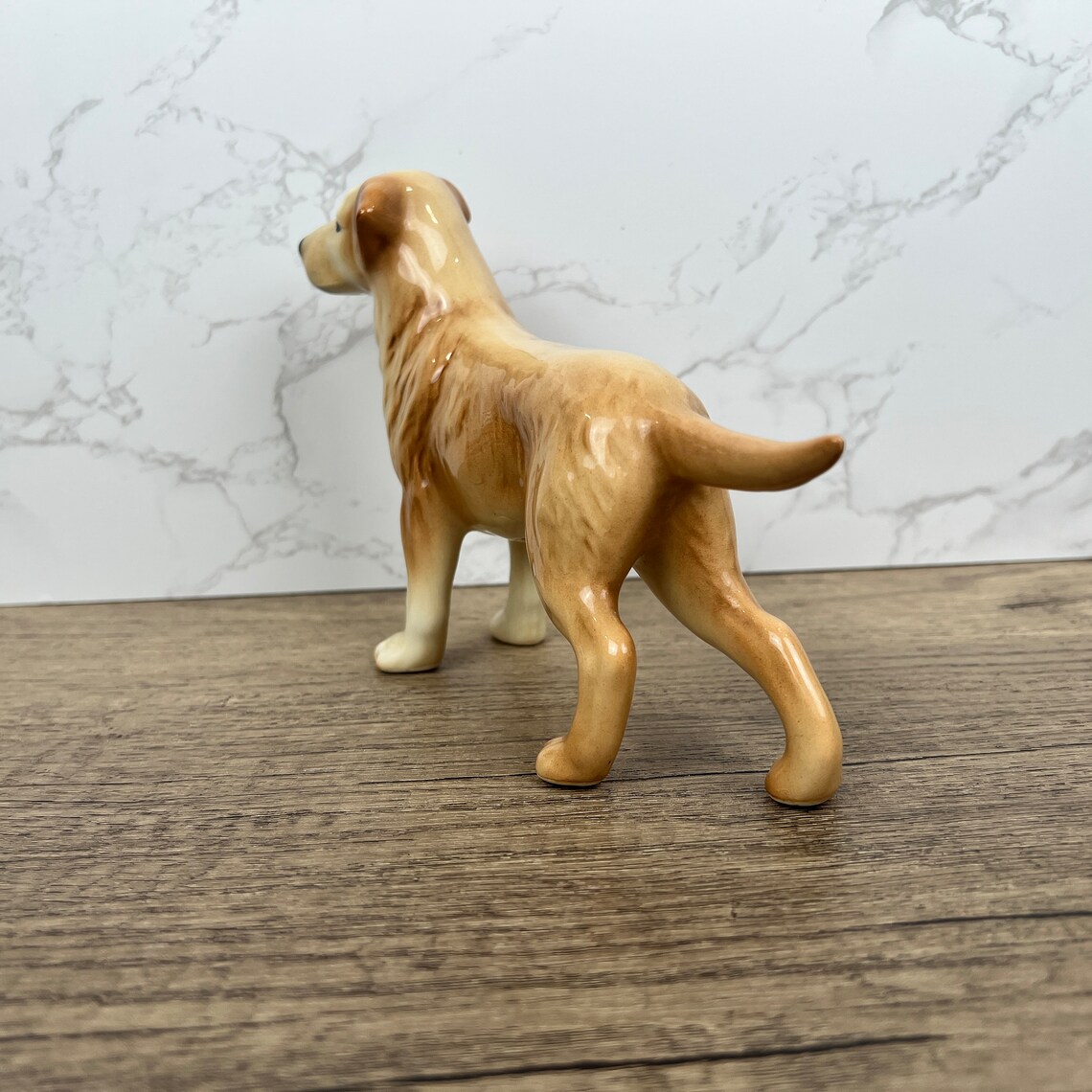 Vintage Porcelain Ceramic Male Golden Labrador Retriever Dog Ornament ...