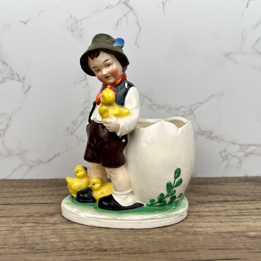 1980s Porcelain Hummel Goebel Style Porcelain Figurine Pen Holder ...