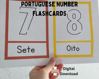 Portuguese Flash Cards - Etsy