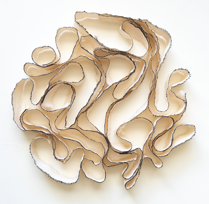 Textured Fiber Wall Art / 3D Neutral Canvas Ribbon Sculpture - Etsy