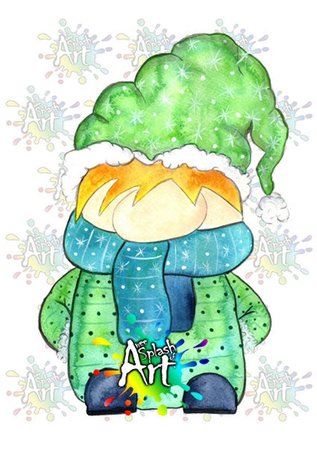 Christmas Gonk Boy Sublimation Christmas Clipart Splash Art Clipart PNG ...