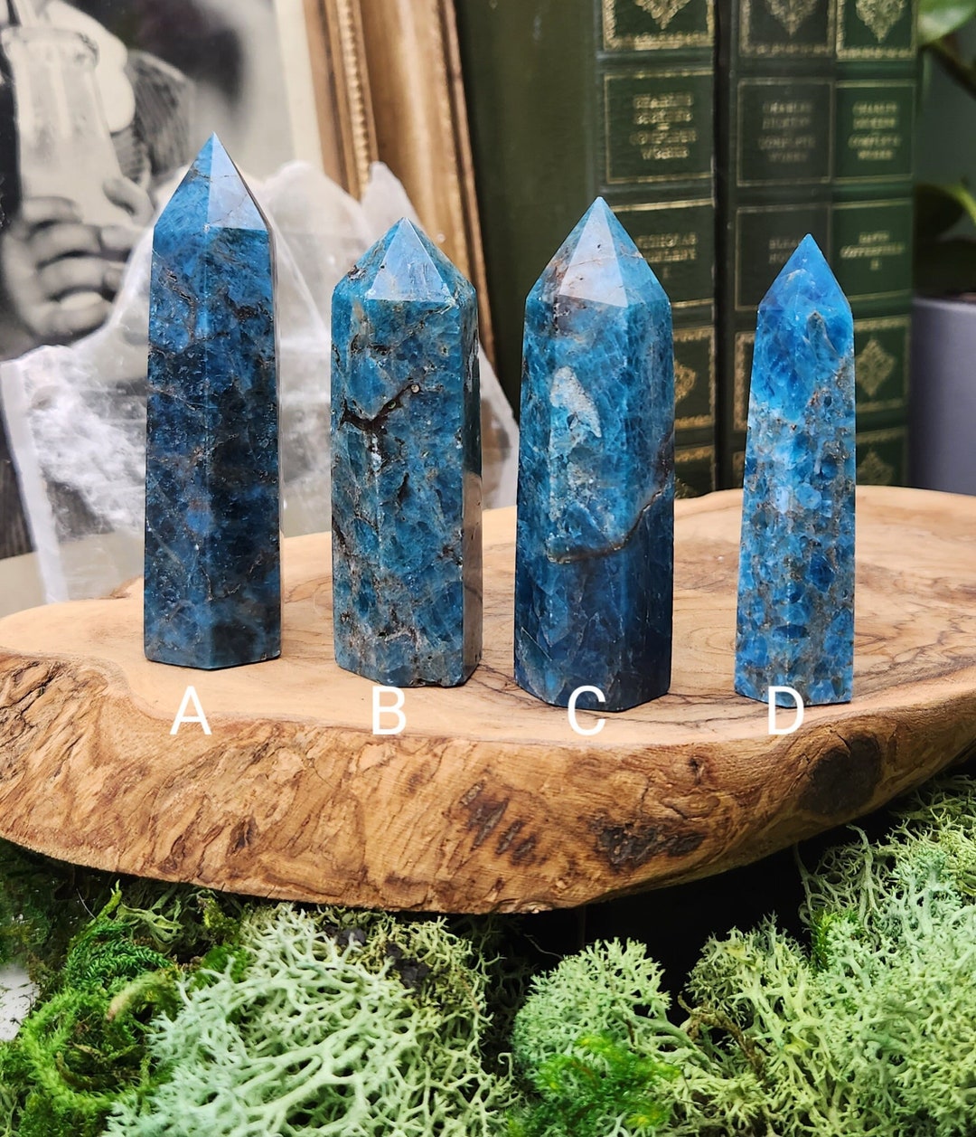 Deep Blue Apatite Tower / Carved Apatite Crystal / Crystal Tower - Etsy