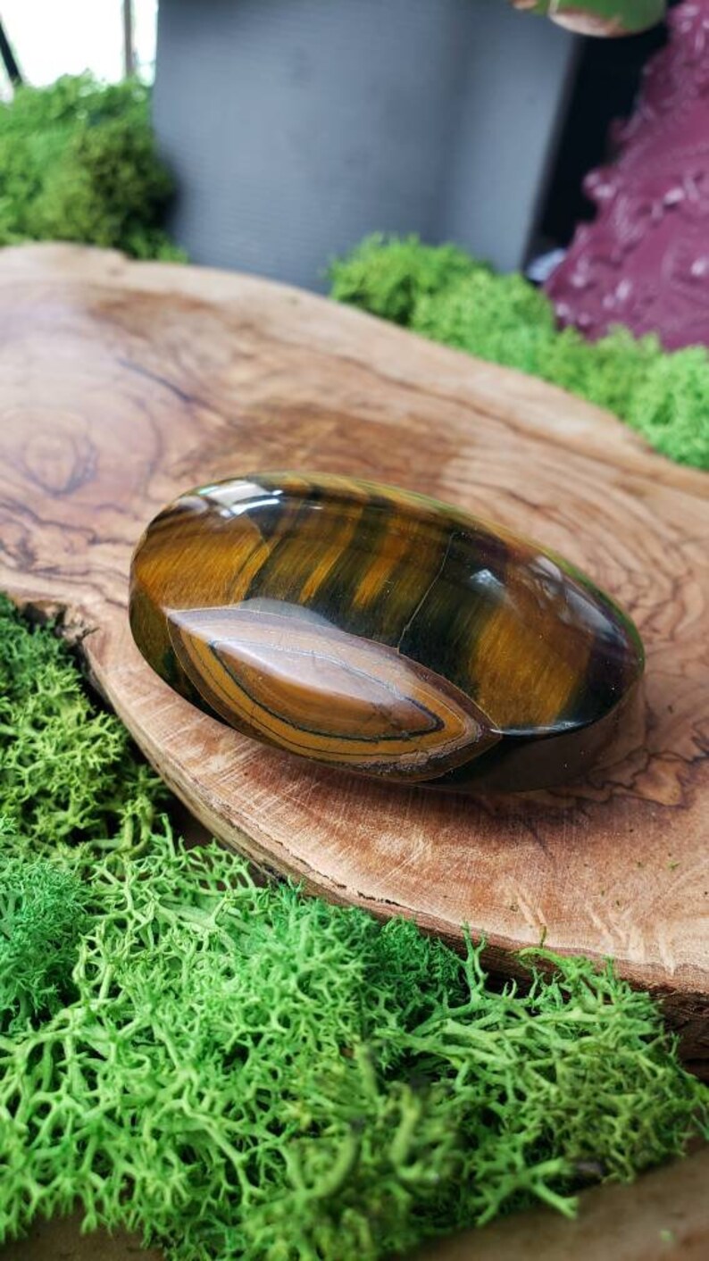Flashy Polished Tigers Eye Palm Stone / Tiger's Eye / - Etsy