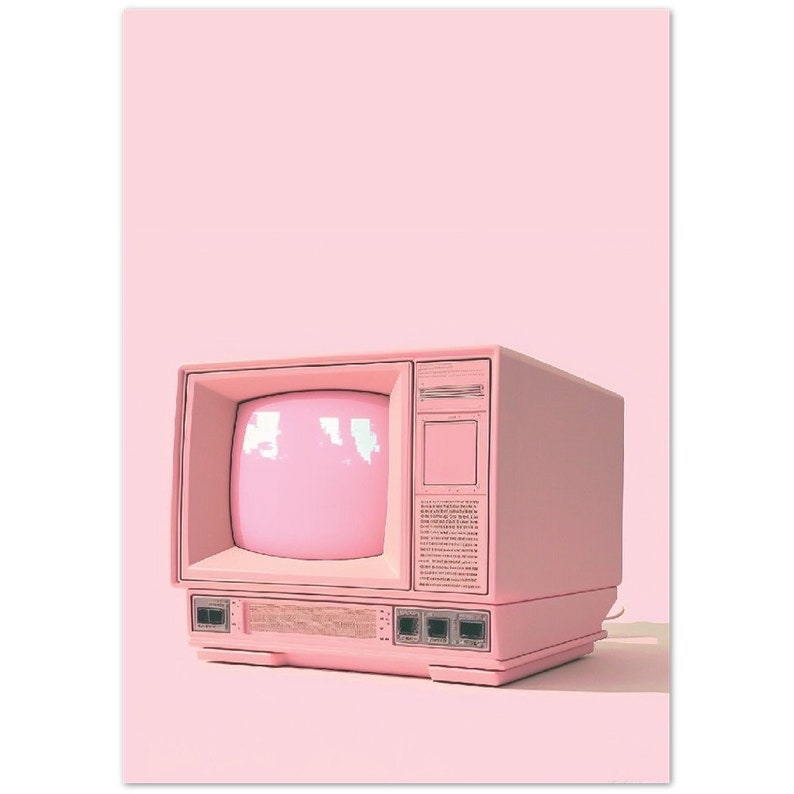 Retro Pink Aesthetic Vaporwave Tv Poster 90's Nostalgia Pop Culture ...