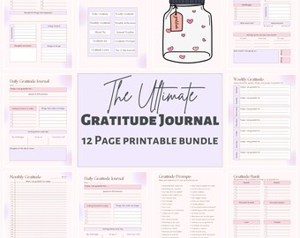 Gratitude Journal Printable BUNDLE Mindfulness Log, Gratitude Template ...