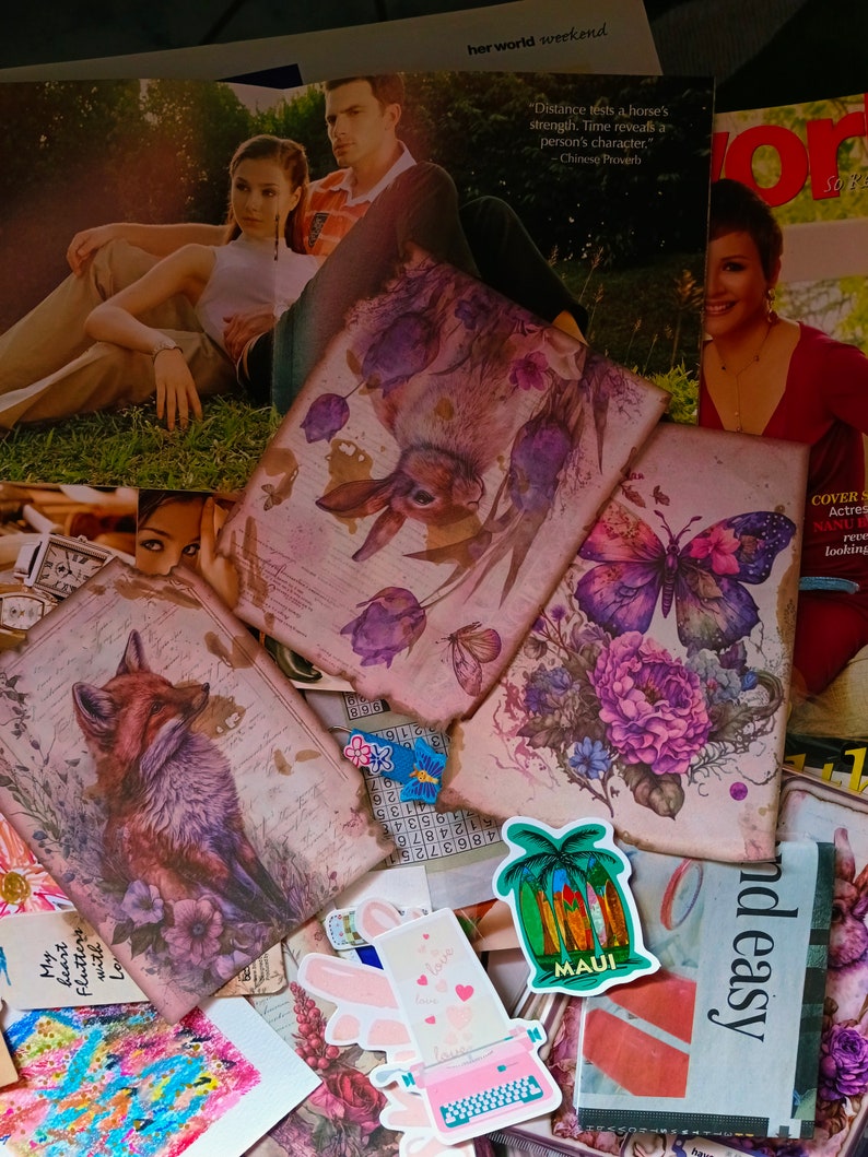 50 Pcs/set Vintage and New Scrapbook , Junk Journal Supplies Pack - Etsy