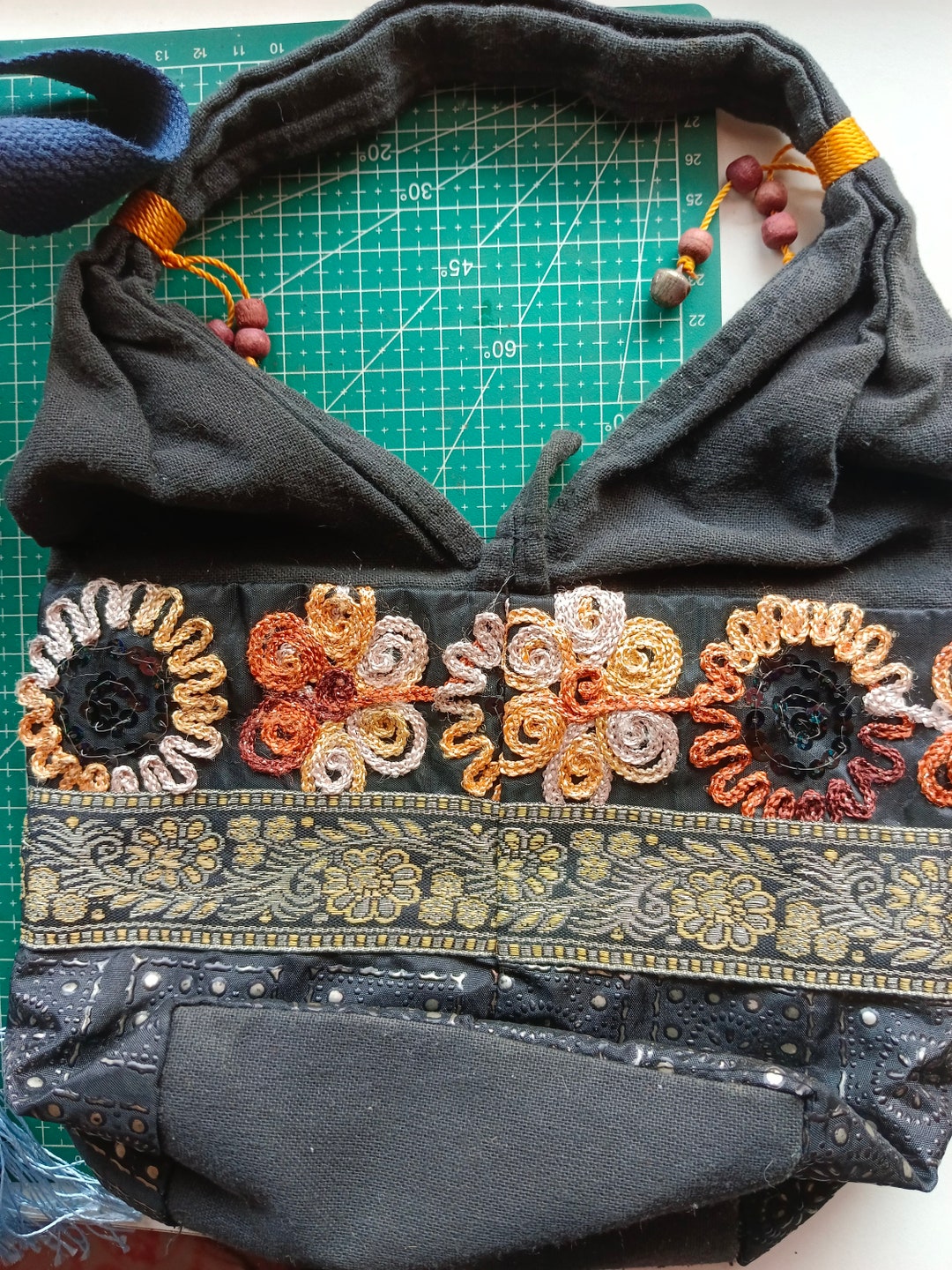 Small Boho Sequins Beg and Hippie Design Denim Beg - Etsy