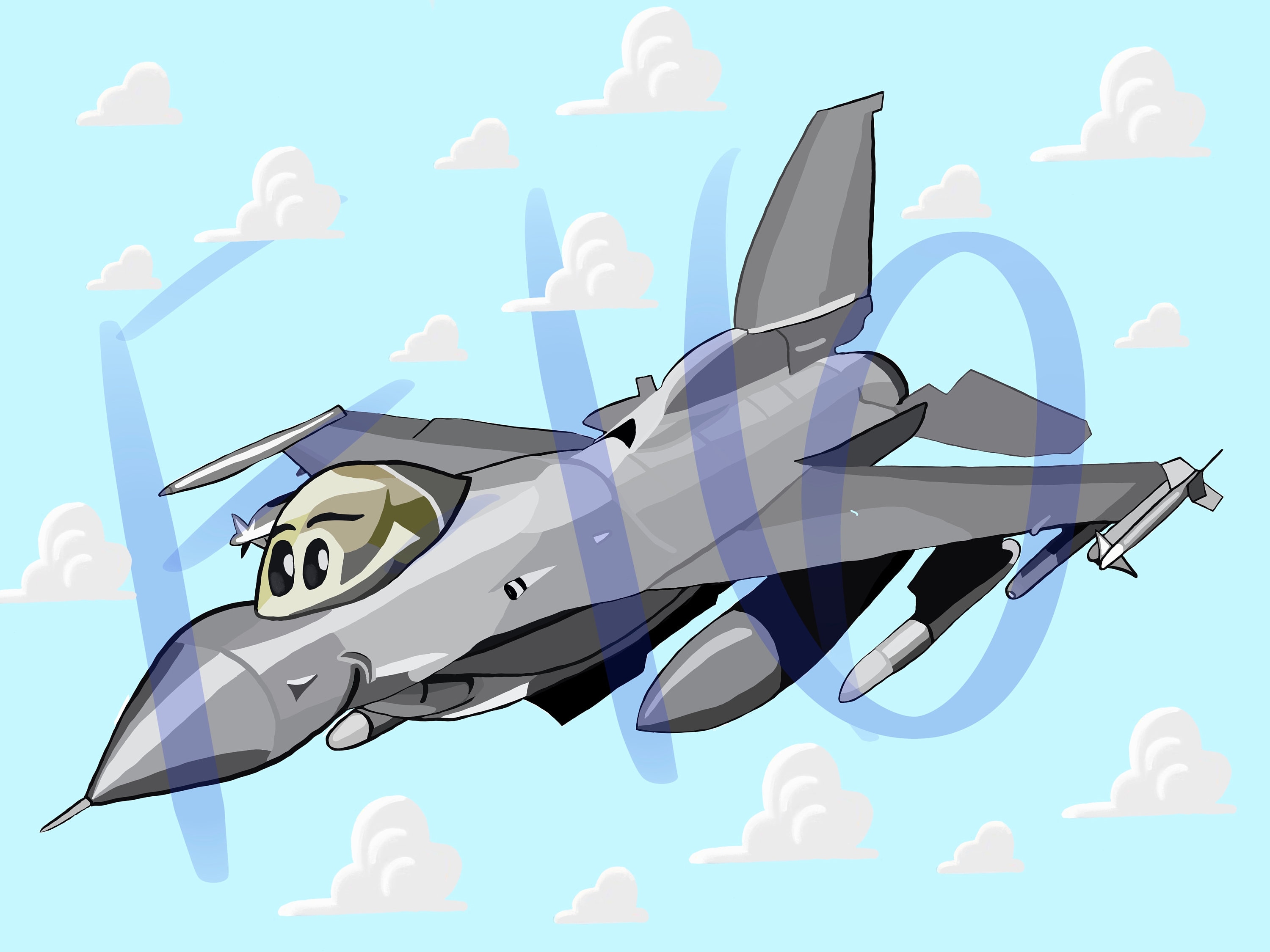 Caricature Drawings of Air Force Fighter Jets - Etsy