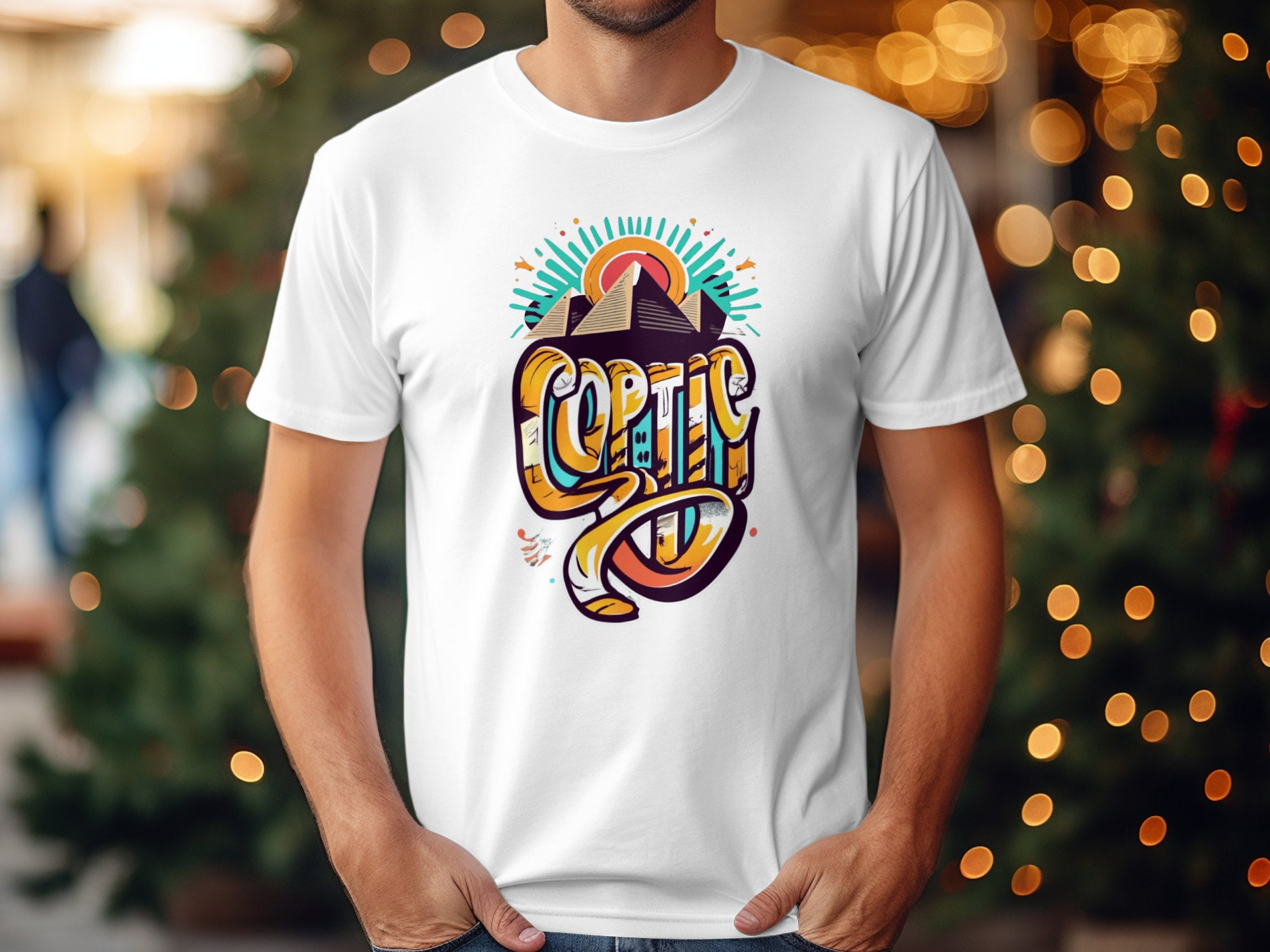 Coptic Egyptian Shirt Sun Pyramids Cross Sweater Design Retro Hoodie ...