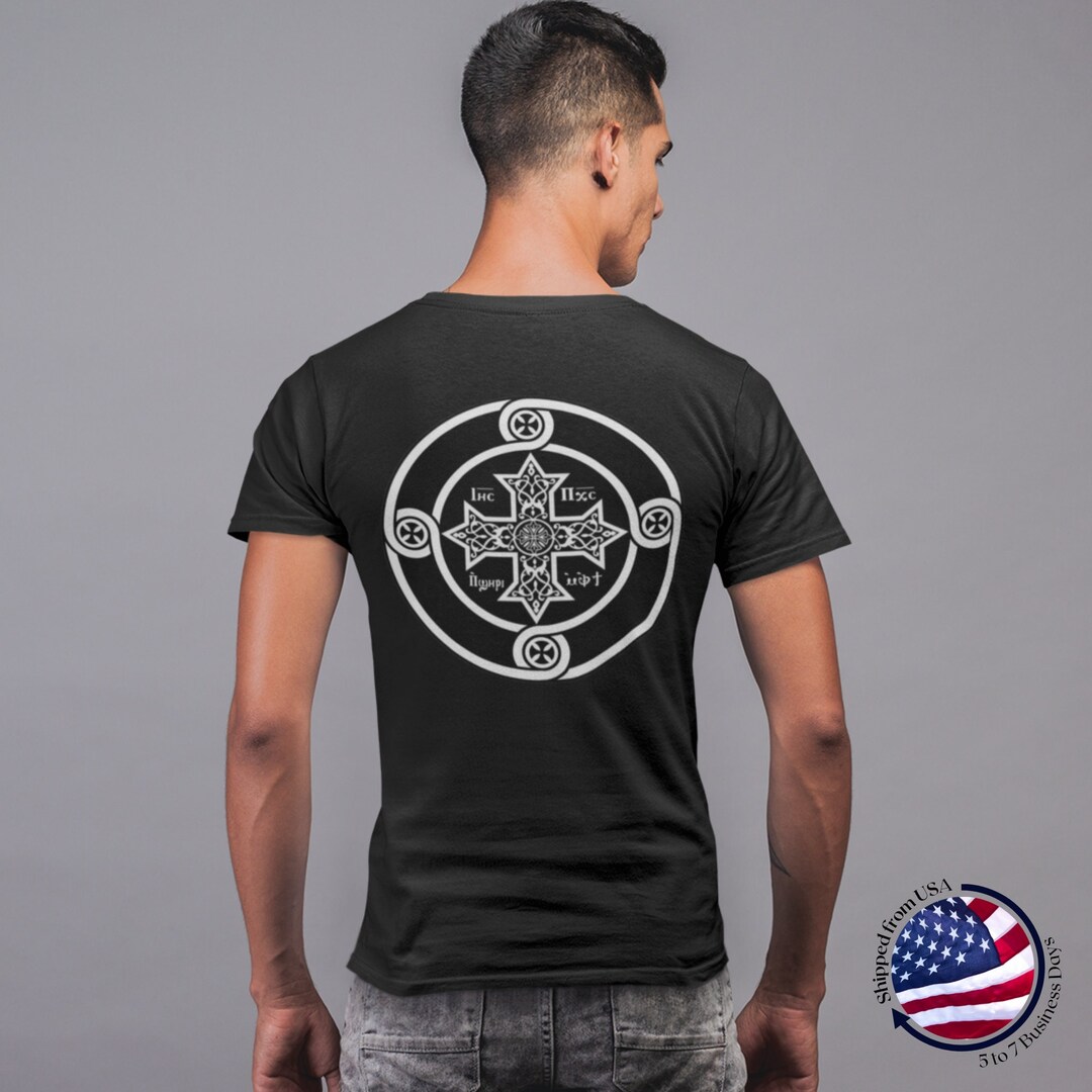 Coptic Orthodox Cross Design T-shirt for the Holy Week - Back Print ...