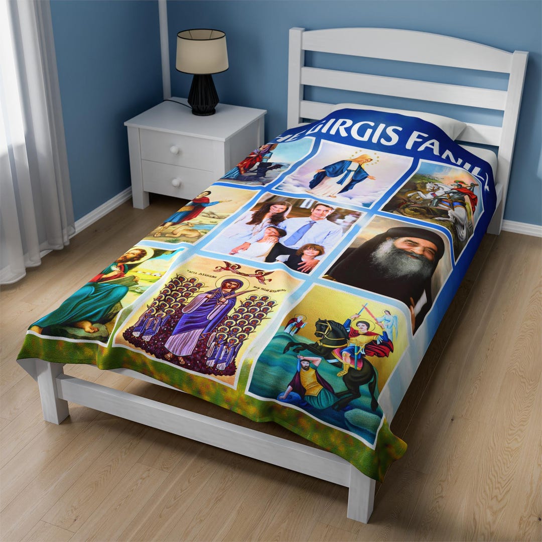 Custom Saints Blanket Mary Pope Kyrillos Mar Mina St Mark Saint Marina ...