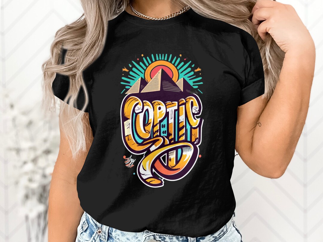 Coptic Egyptian Shirt Sun Pyramids Cross Sweater Design Retro Hoodie ...